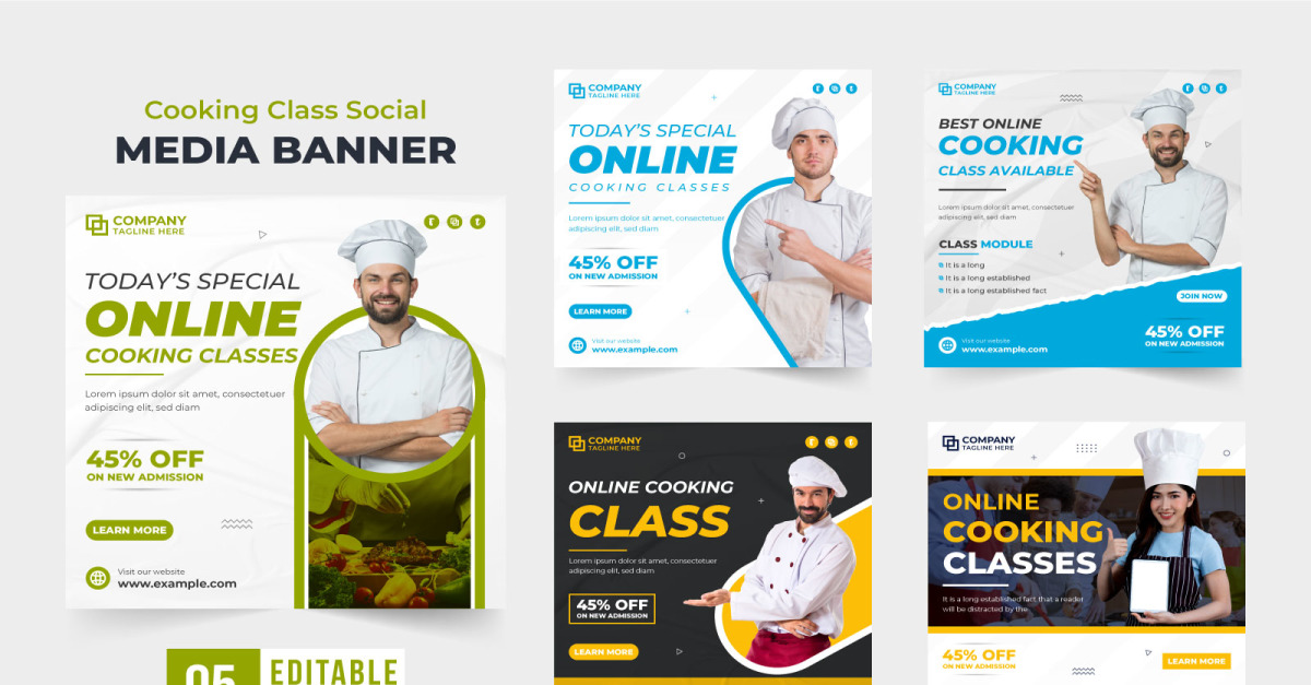 Cooking class marketing template vector - TemplateMonster