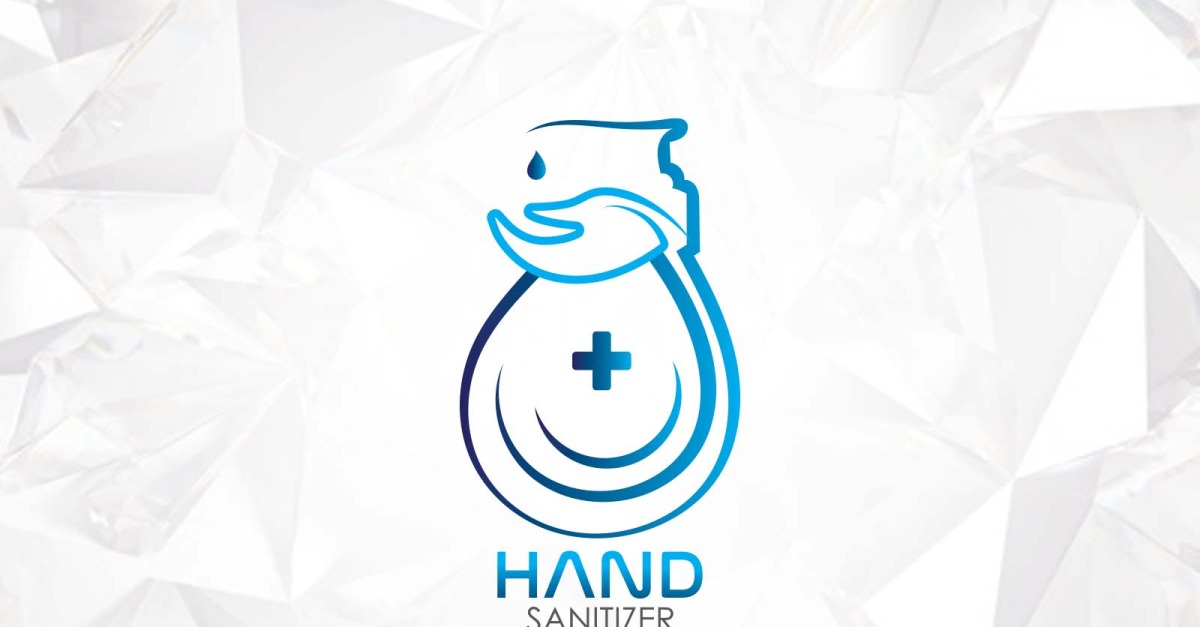 Water Drop Hand Wash Sanitizer Bottle Logo Design - Brand Identity