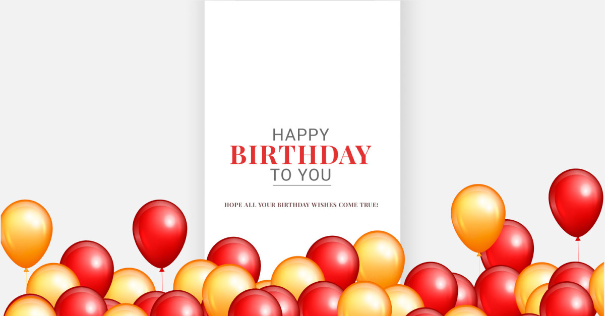 Birthday congratulations template design with Colorful balloon birthday ...