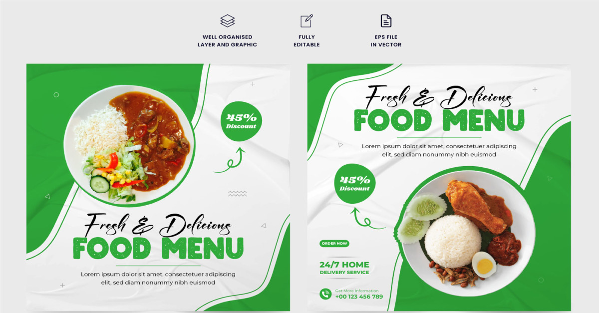 Restaurant promotion template vector - TemplateMonster