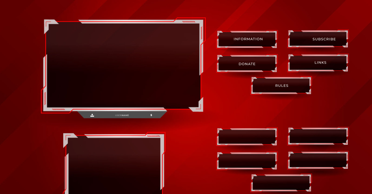 Twitch stream overlay package including facecam overlay, offline ...