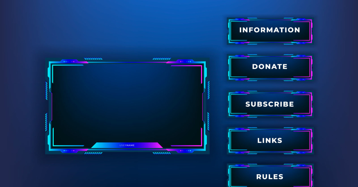 Tema de plantilla de diseño de superposición de panel de pantalla de ...