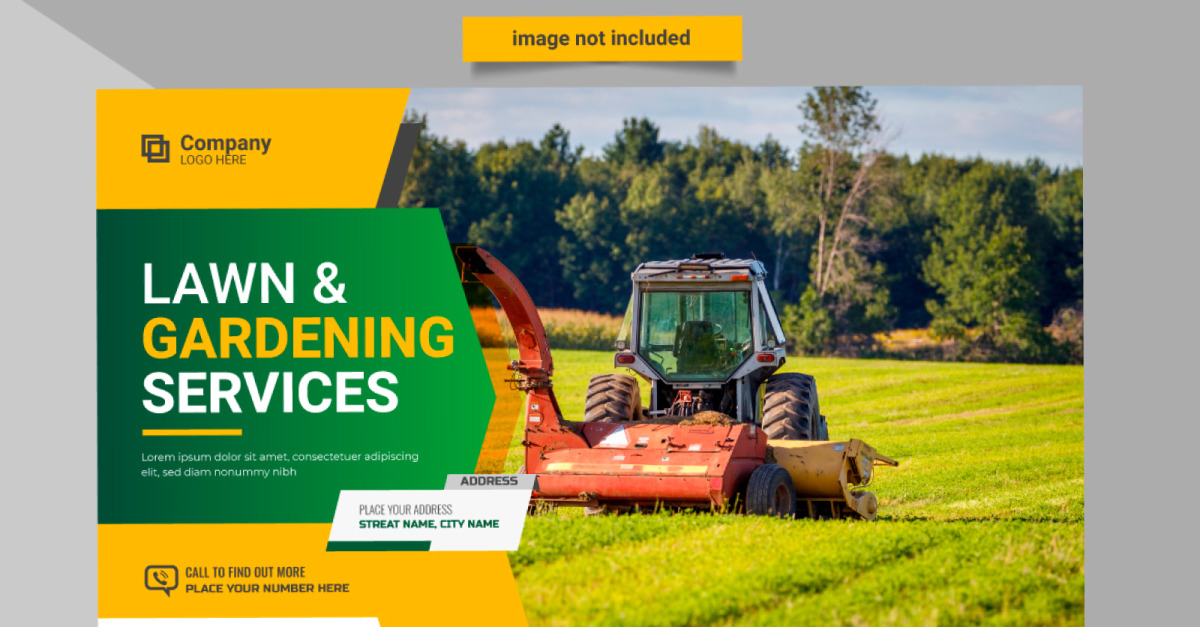 Agro farm and landscaping business web banner design Vector farm management service design