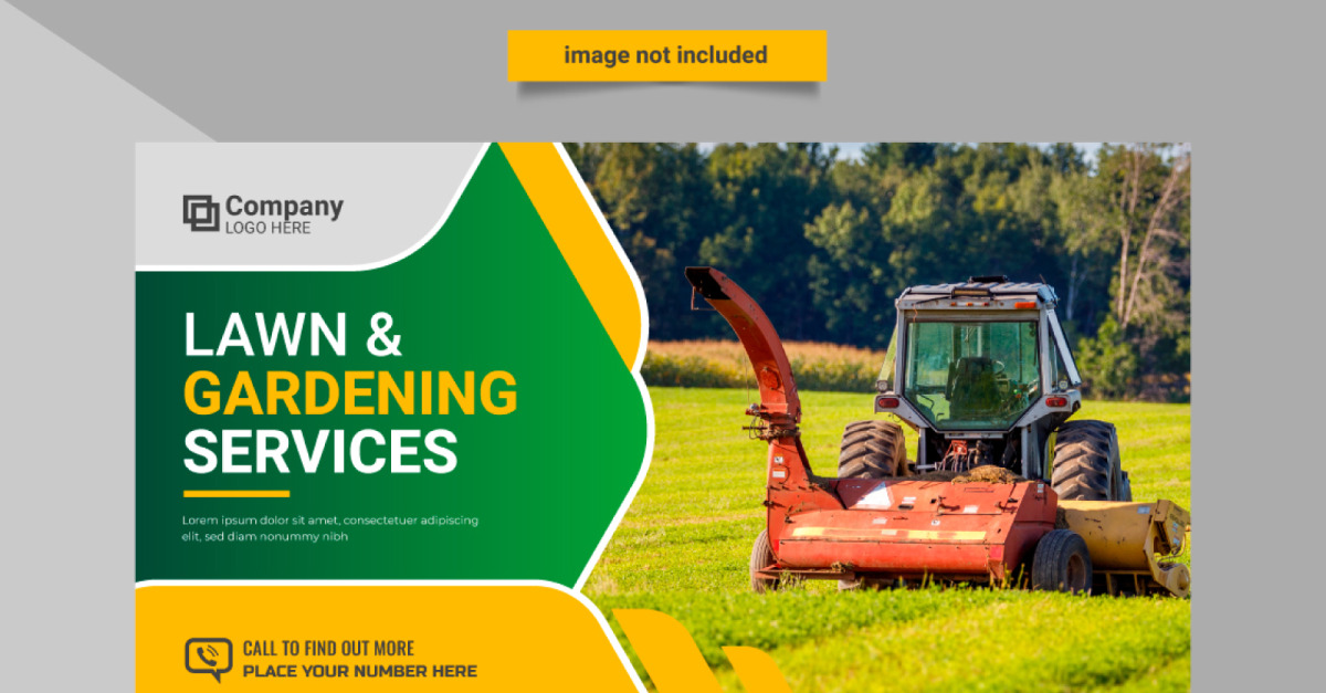 Agro farm and landscaping business web banner design vector