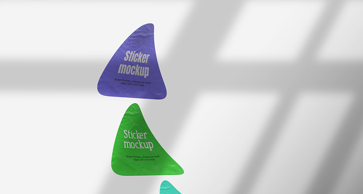 Triangle Sticker Mockup Vol 16 #298919 - TemplateMonster