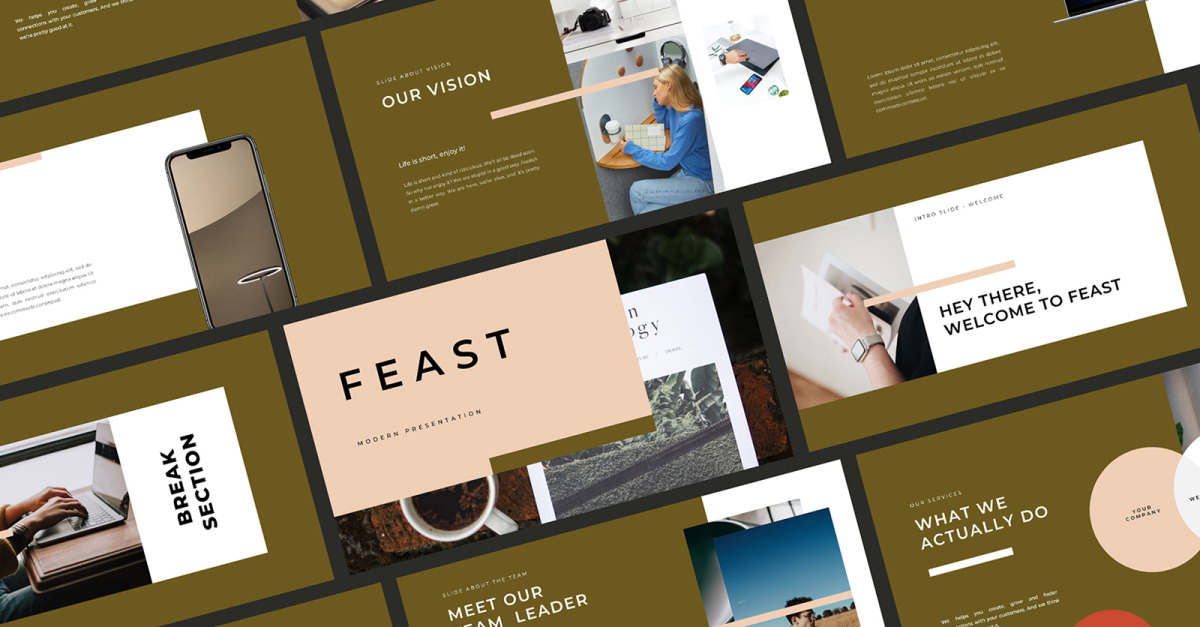 Feast - Creative PowerPoint Template - TemplateMonster
