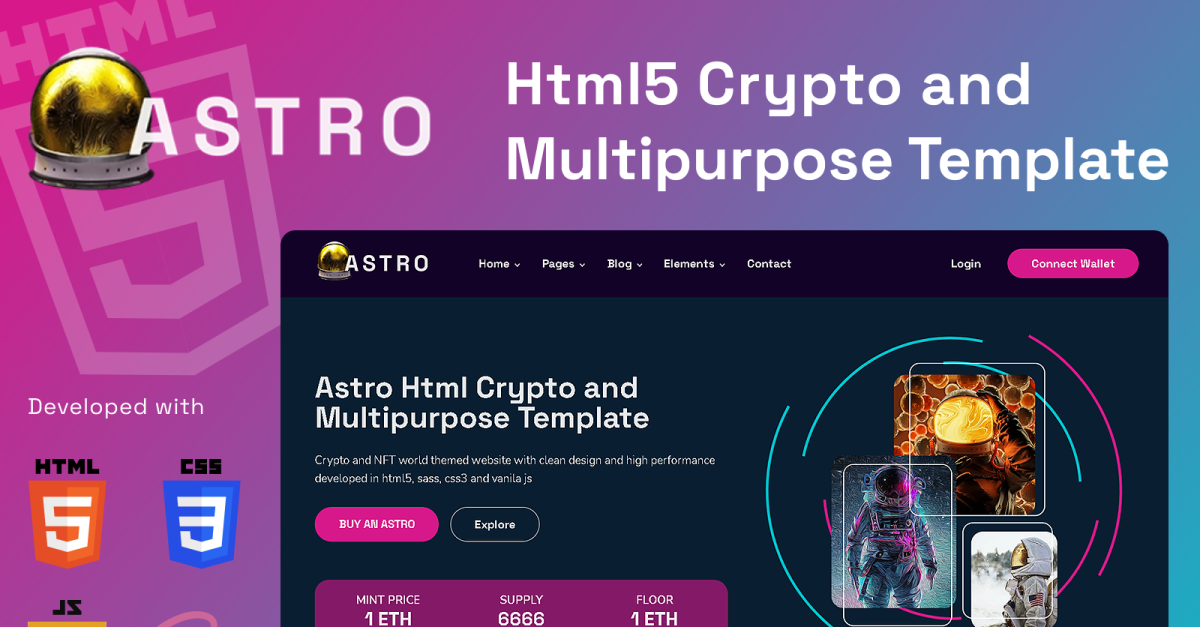 ASTRO HTML-Krypto- und Mehrzweck-Website-Vorlage