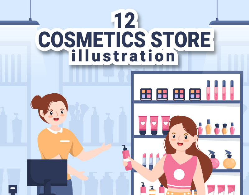 12 Cosmetics Store Illustration #299392 - TemplateMonster