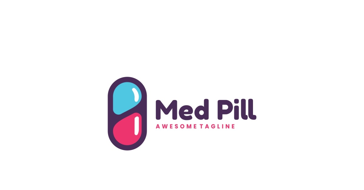Med Pill Simple Logo Template #299328 - TemplateMonster