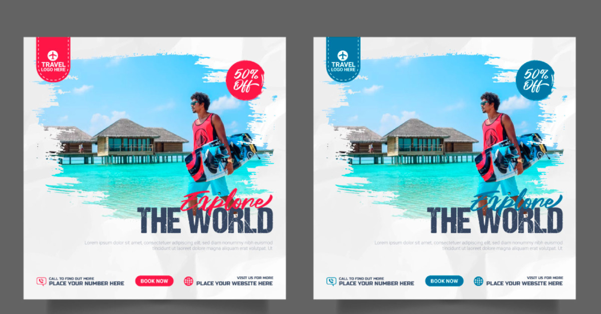Travel agency social media post template. travelling agency business ...