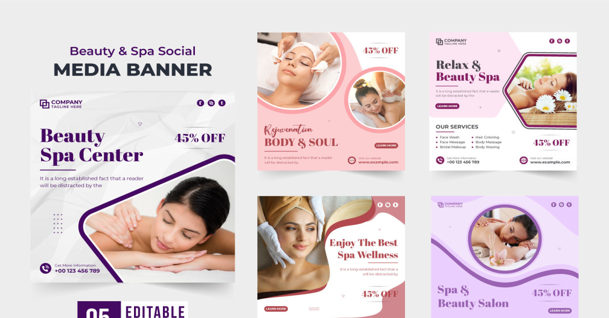 Beauty treatment social media post #299483 - TemplateMonster