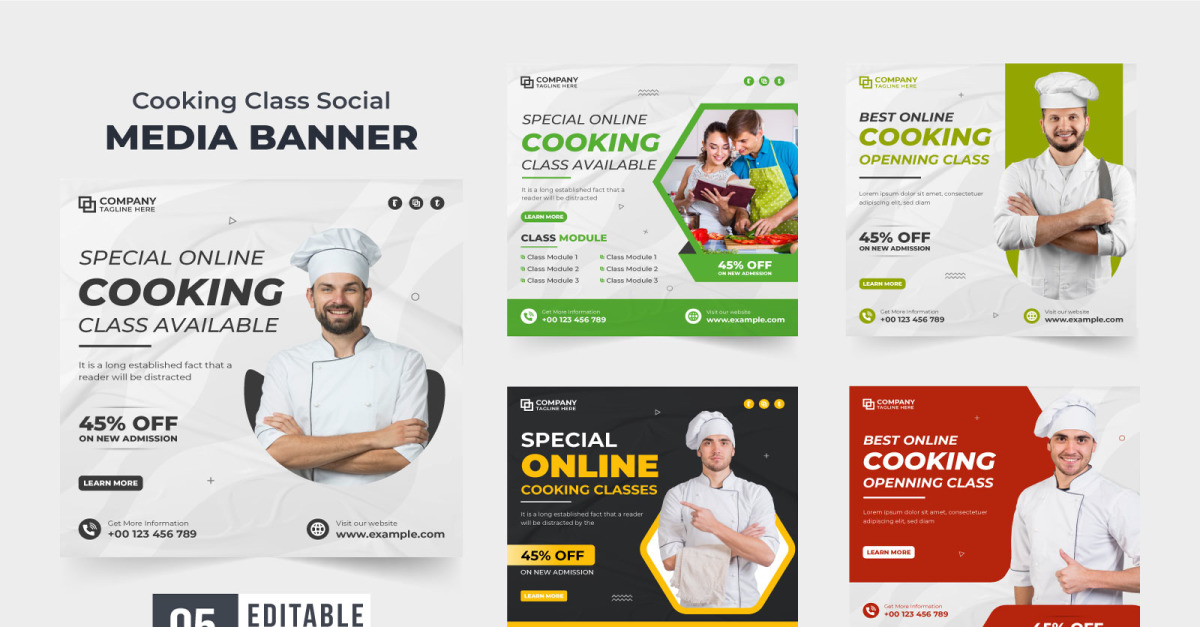 Cooking Class Web Banner Collection #299480 - TemplateMonster