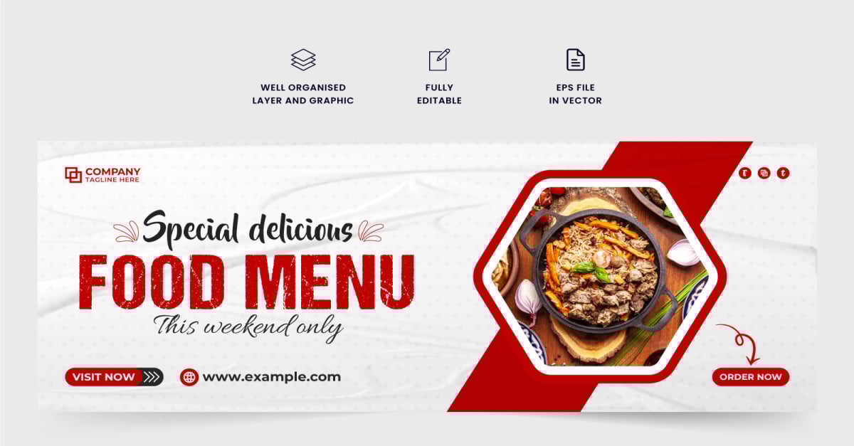 Culinary food menu web banner vector - TemplateMonster