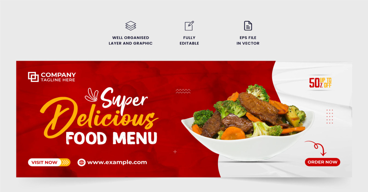 Delicious food promotion web banner #299424 - TemplateMonster