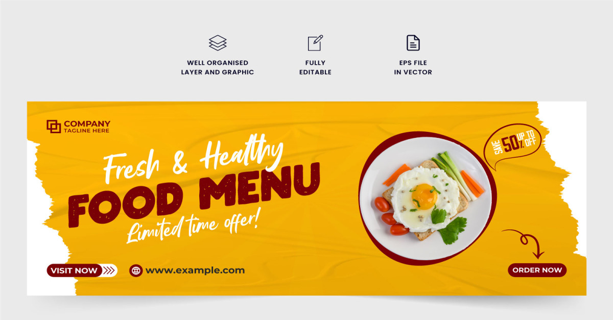 Food promo template for marketing vector - TemplateMonster