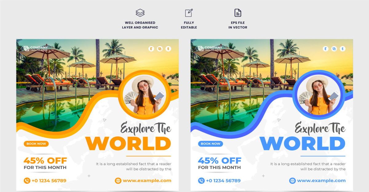 Travel group advertisement template #299635 - TemplateMonster