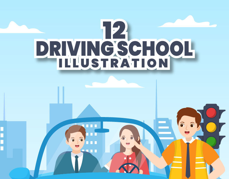 12 Driving School Illustration #299743 - TemplateMonster