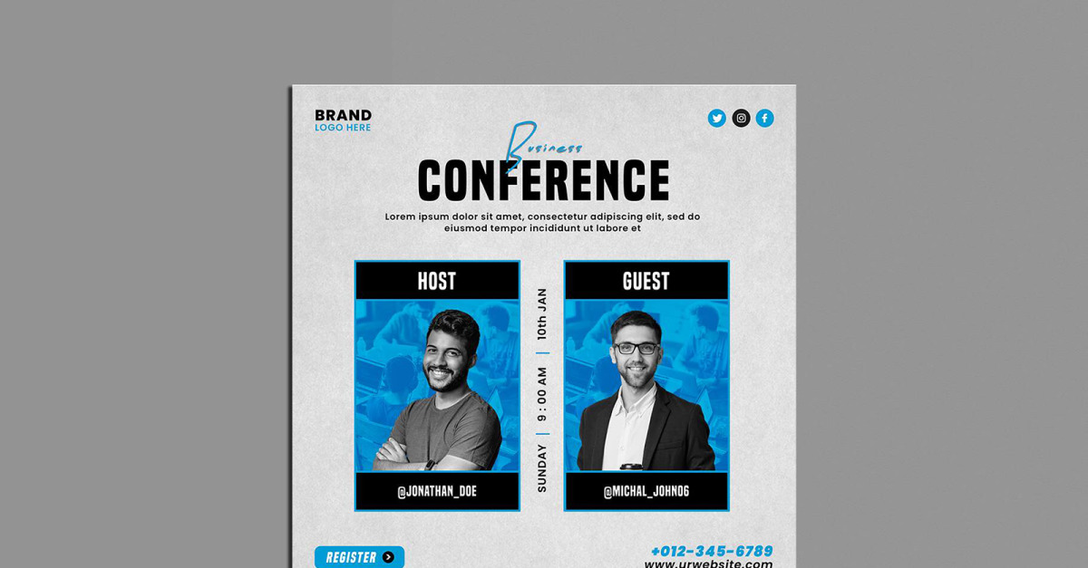 Online Conference Social Media Post Template