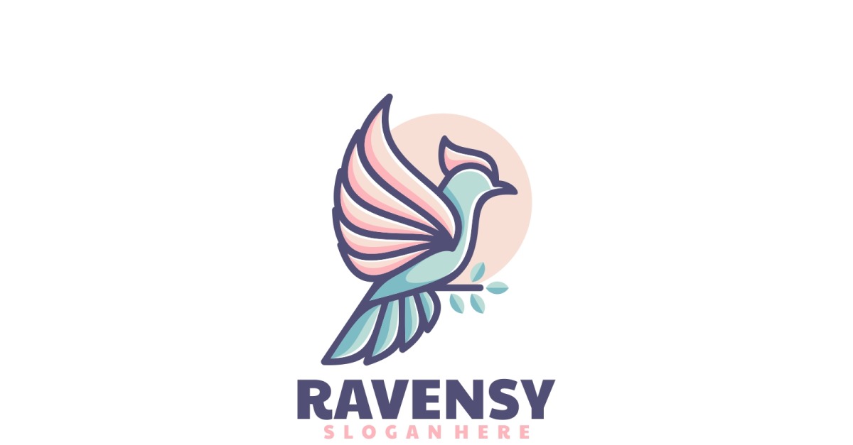Raven Simple Mascot Logo Template #299755 - TemplateMonster
