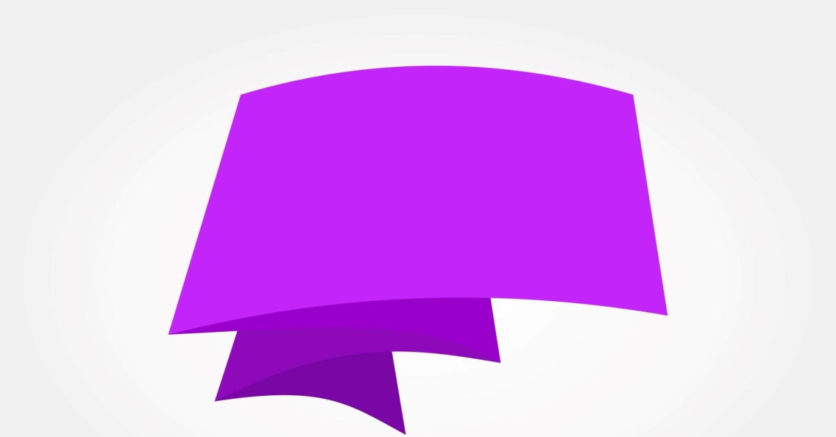 Purple Color Popup Ribbon Vector Banner - TemplateMonster