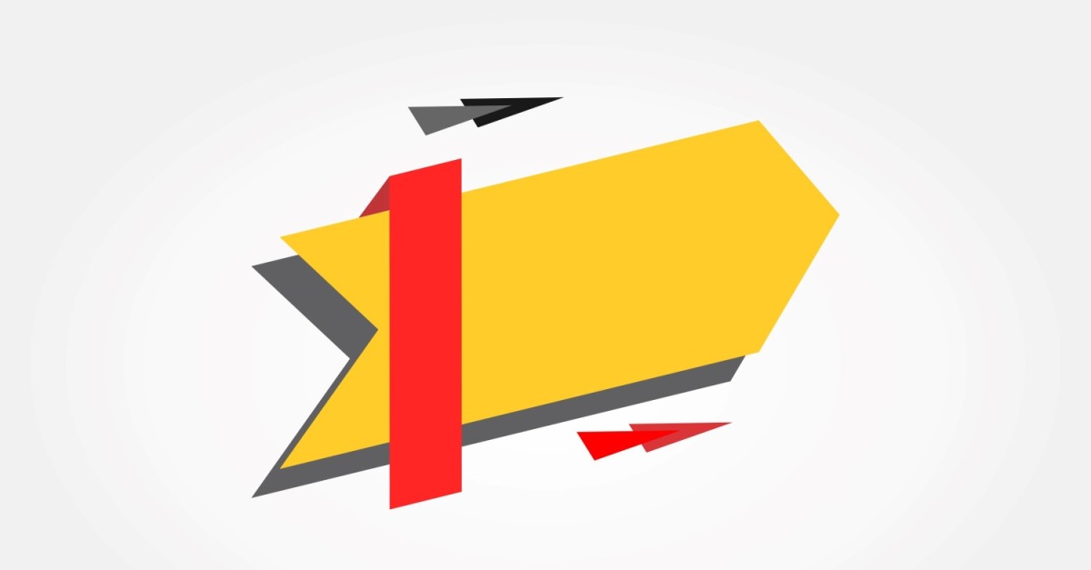 Red And Yellow Color Popup Ribbon Vector Banner