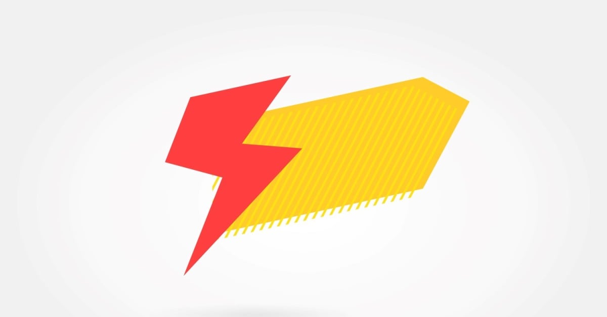 Red And Yellow Color Popup Ribbon Vector Banner.