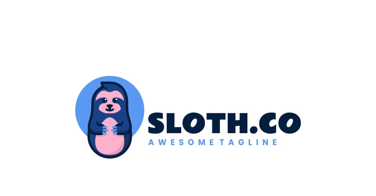 Sloth Simple Mascot Logo 1 #300019 - TemplateMonster