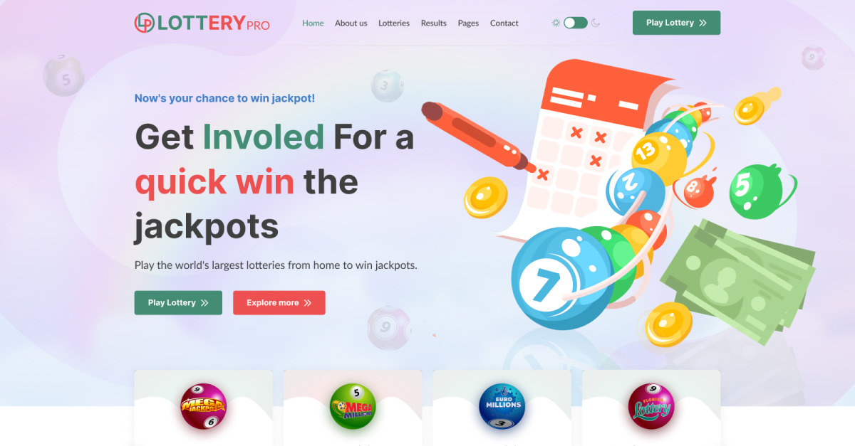 Lotterypro - 在线乐透和彩票平台 React + NextJS + Bootstrap