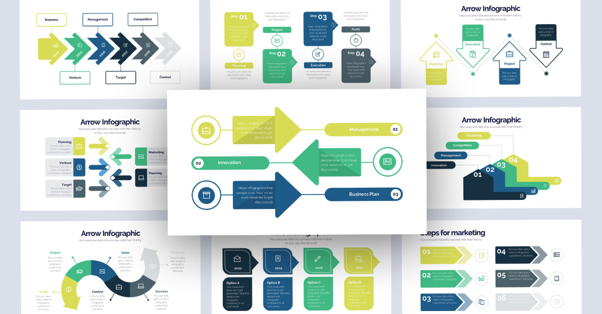 Pfeil kreative Infografik PowerPoint-Vorlage