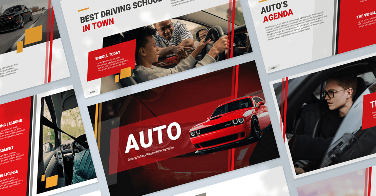 Driving School Presentation PowerPoint Template