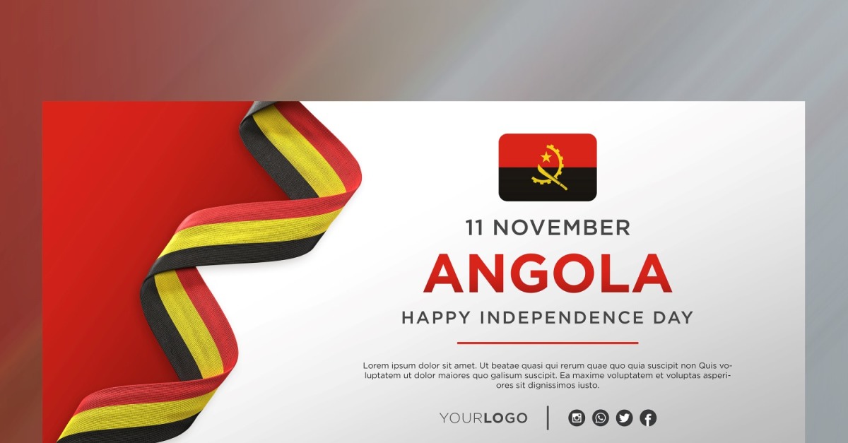 Angola National Independence Day Celebration Banner, National Anniversary