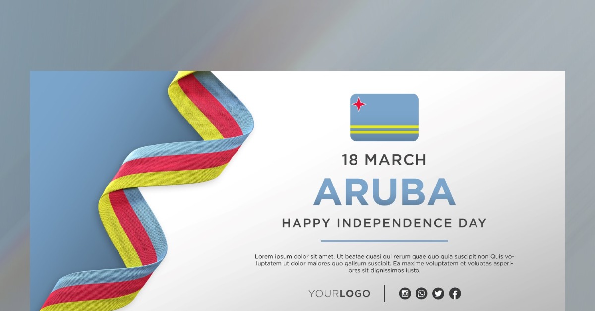 Aruba National Independence Day Celebration Banner, National Anniversary