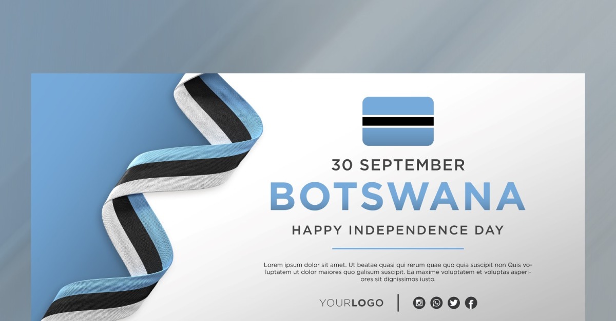 Botswana National Independence Day Celebration Banner, National Anniversary