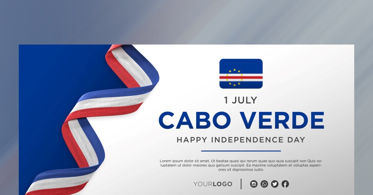 Cabo Verde National Independence Day Celebration Banner, National ...