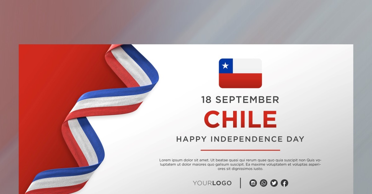 Chile National Independence Day Celebration Banner, National Anniversary