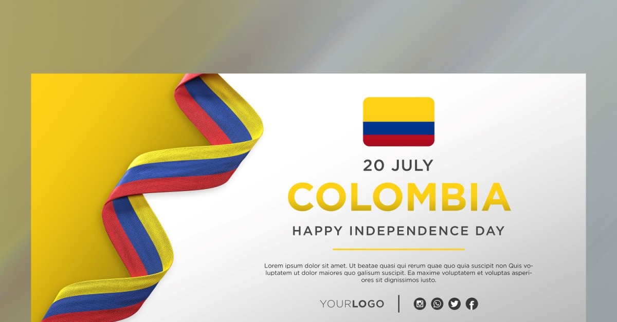 Colombia National Independence Day Celebration Banner, National Anniversary