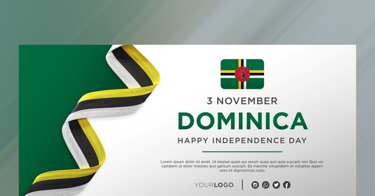 Dominica National Independence Day Celebration Banner, National Anniversary