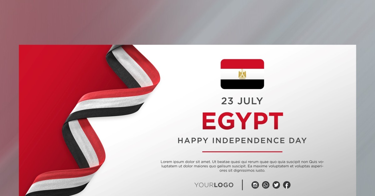 Egypt National Independence Day Celebration Banner, National Anniversary