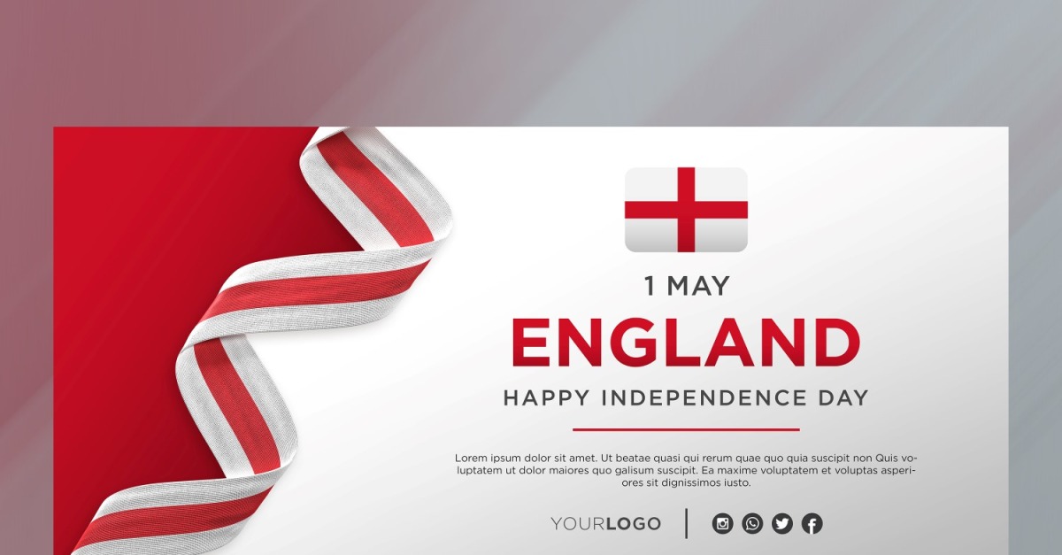 England National Independence Day Celebration Banner, National Anniversary