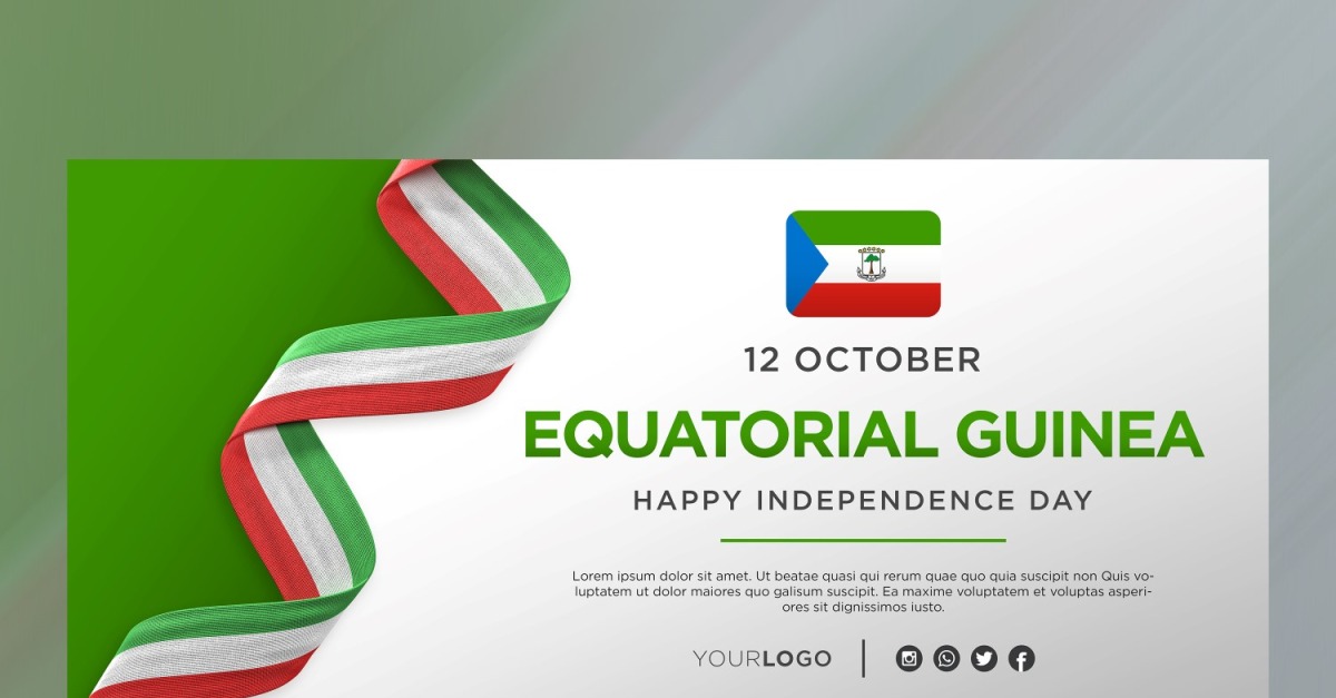 Equatorial Guinea National Independence Day Celebration Banner ...