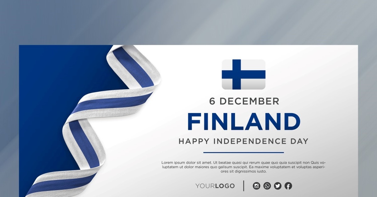 Finland National Independence Day Celebration Banner, National Anniversary