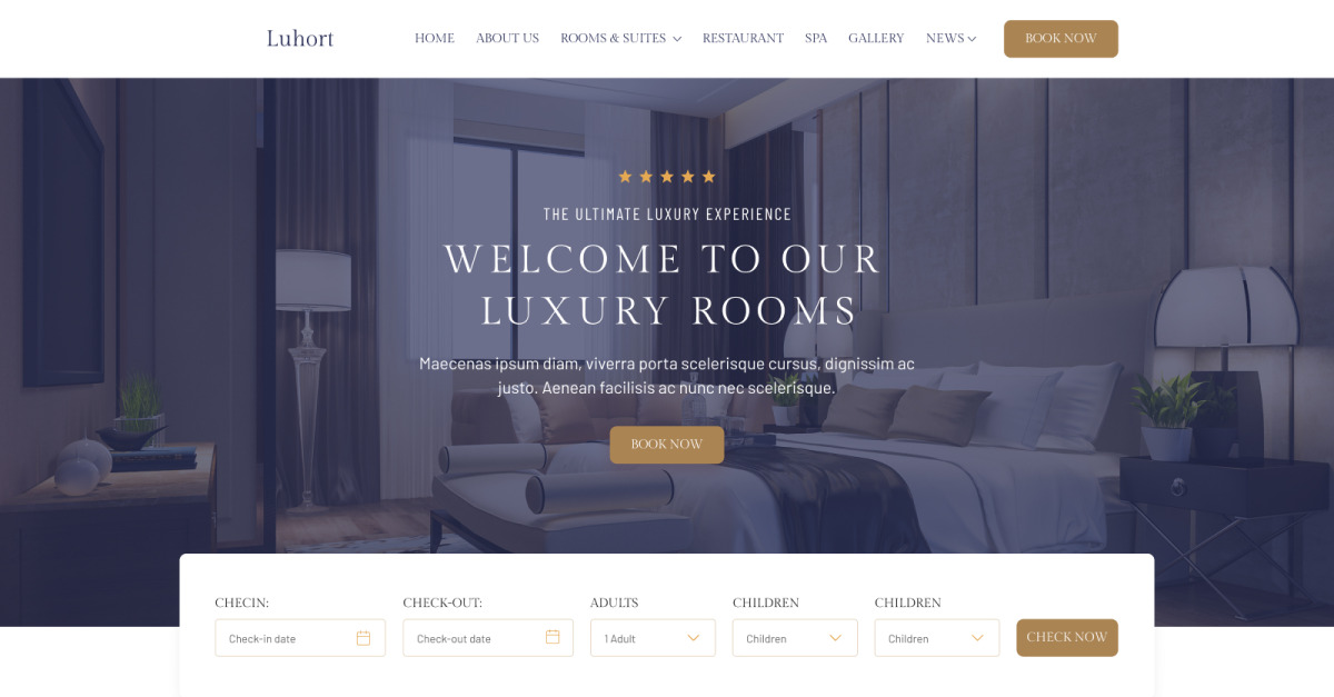 Luhort - Luxury Hotel HTML5 Template - TemplateMonster