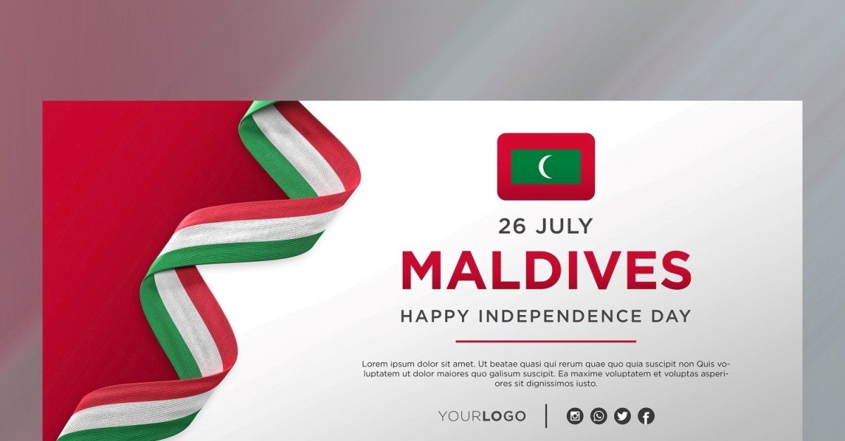 Maldives National Independence Day Celebration Banner, National Anniversary