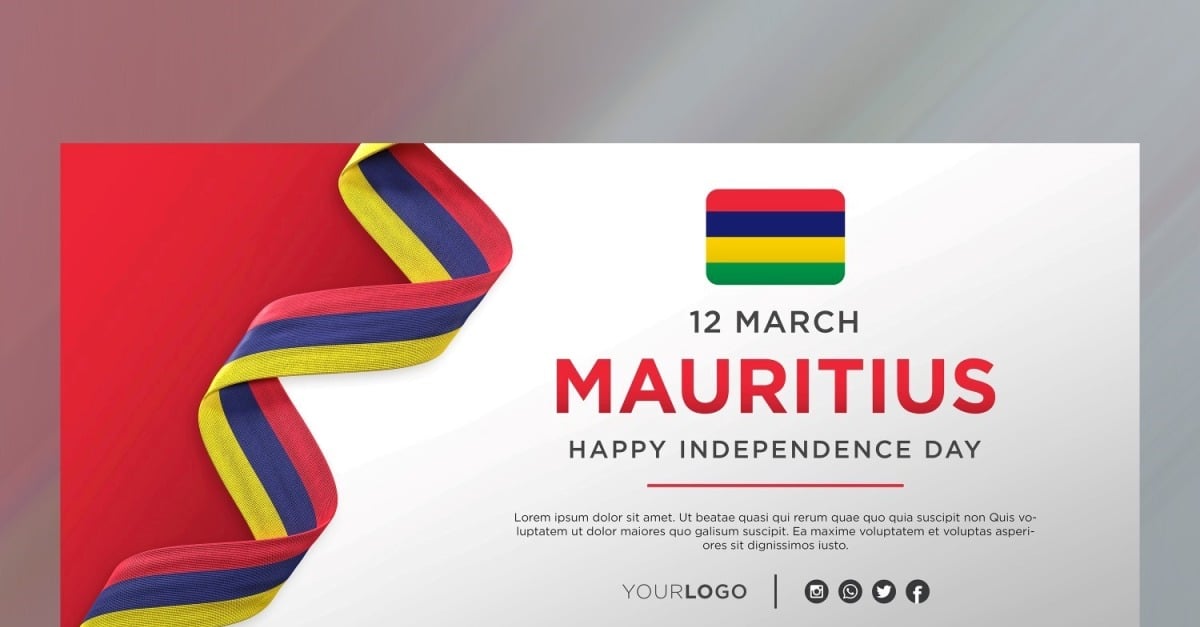 Mauritius National Independence Day Celebration Banner, National ...