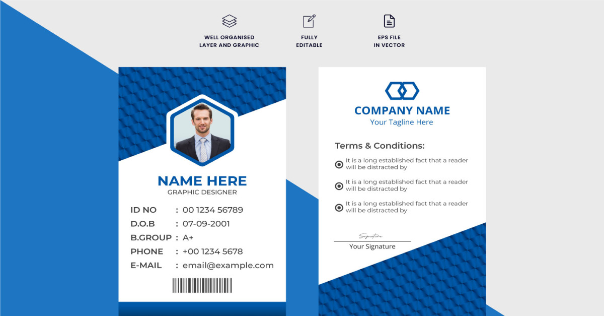 Minimal identity card vector for office - TemplateMonster