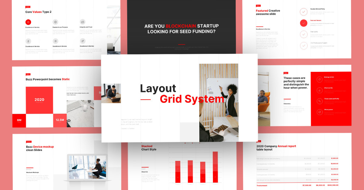 Modello di PowerPoint Business moderno Buzz - TemplateMonster