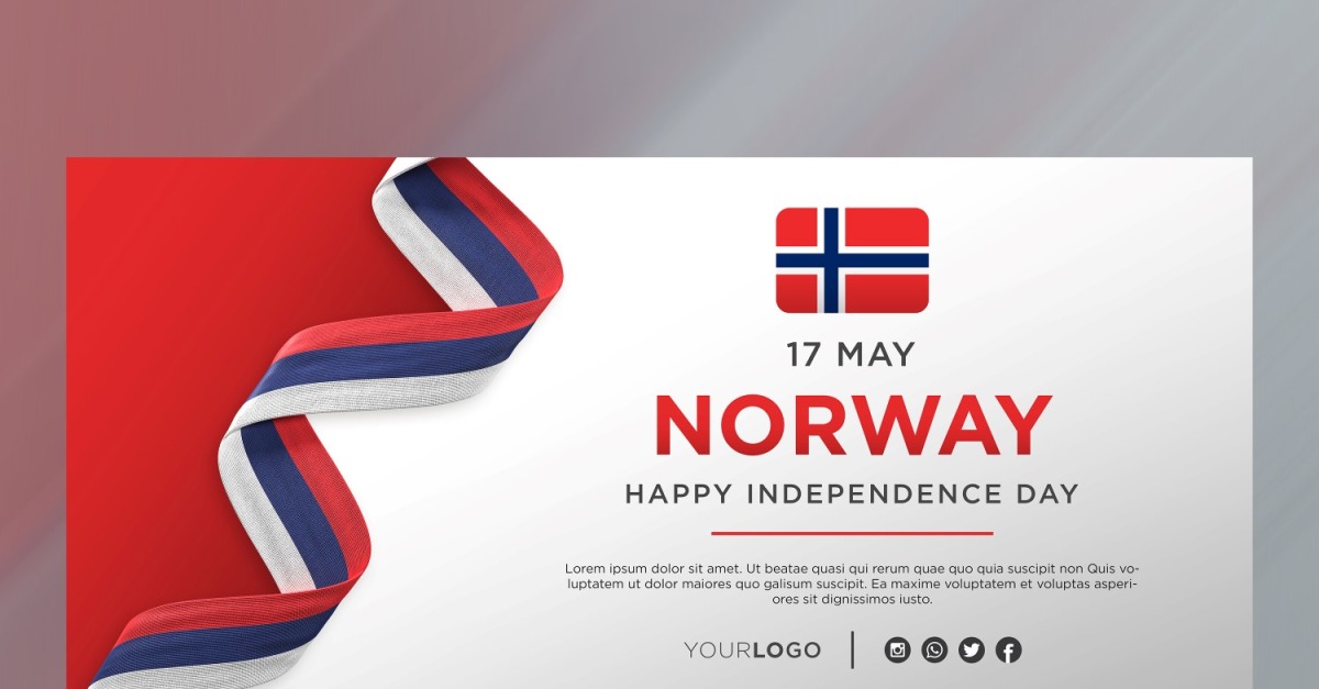 Norway National Independence Day Celebration Banner, National Anniversary