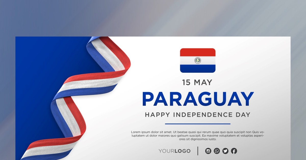 Paraguay National Independence Day Celebration Banner, National Anniversary