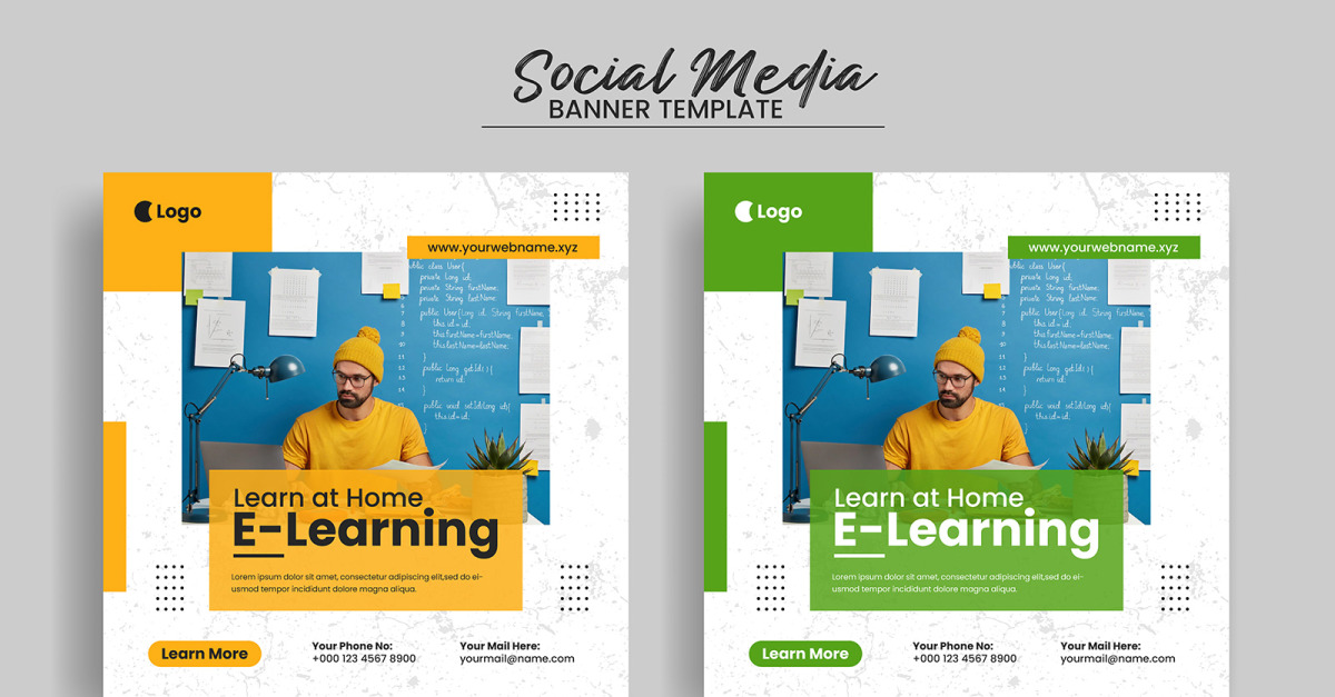 Creative education social media post banner template or online learning ...