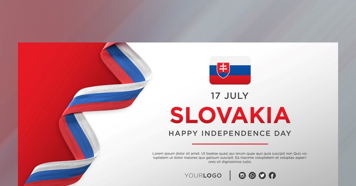 Slovakia National Independence Day Celebration Banner, National Anniversary